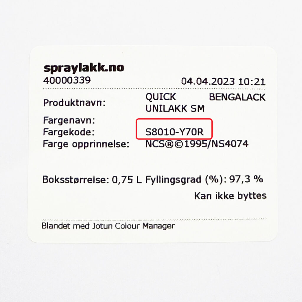 NCS farger på spray – Spraylakk.no