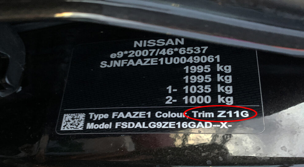 Lakk kode til Nissan – Spraylakk.no